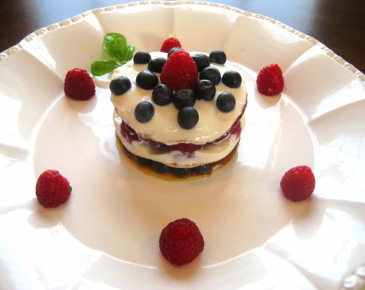 Tutti Frutti Yogurt, Jam and Berry Crepe Cake