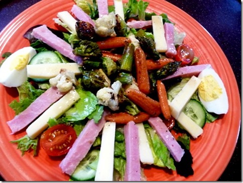 Chef Salad with Roasted and Marinated Vegetables