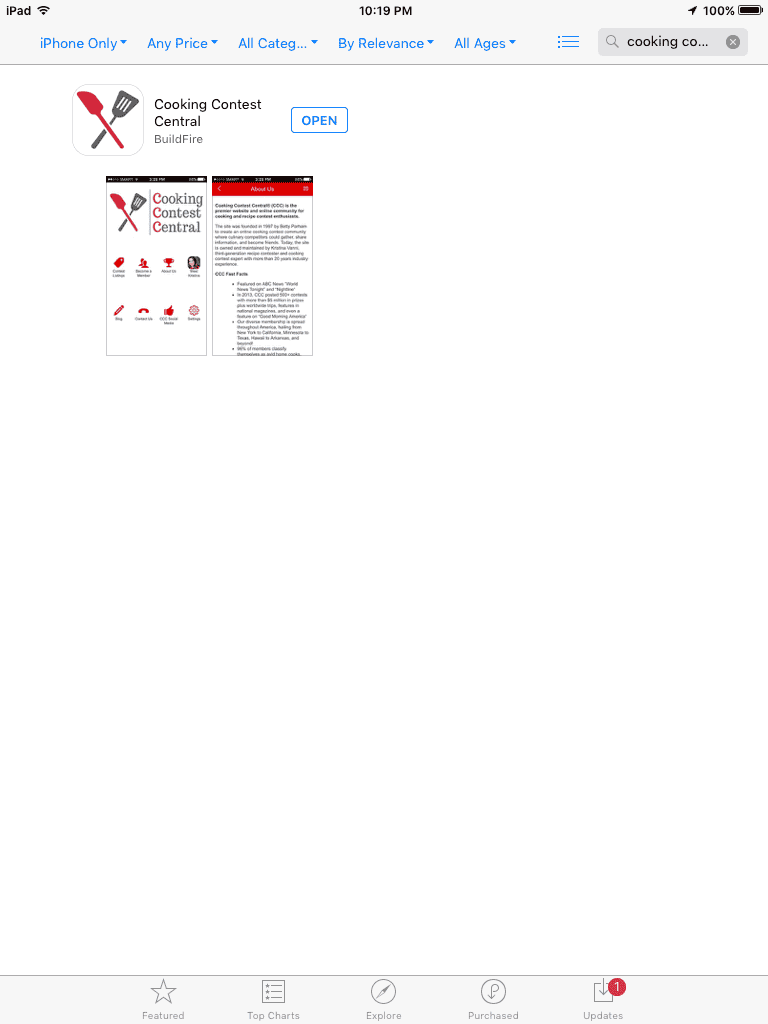 Cooking Contest Central App for iPad - Cooking Contest Central